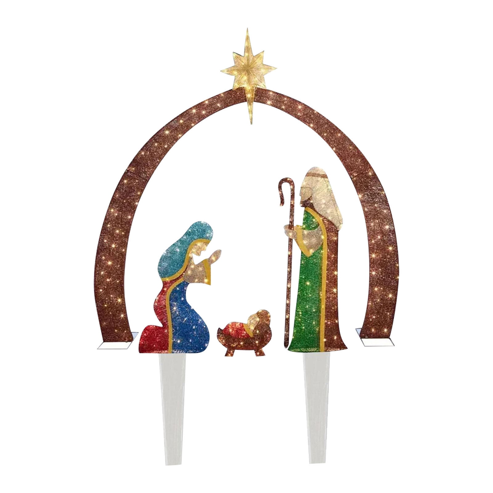 Vikakiooze Nativity Scene Decorations Outdoor, Iron Double Sided ...