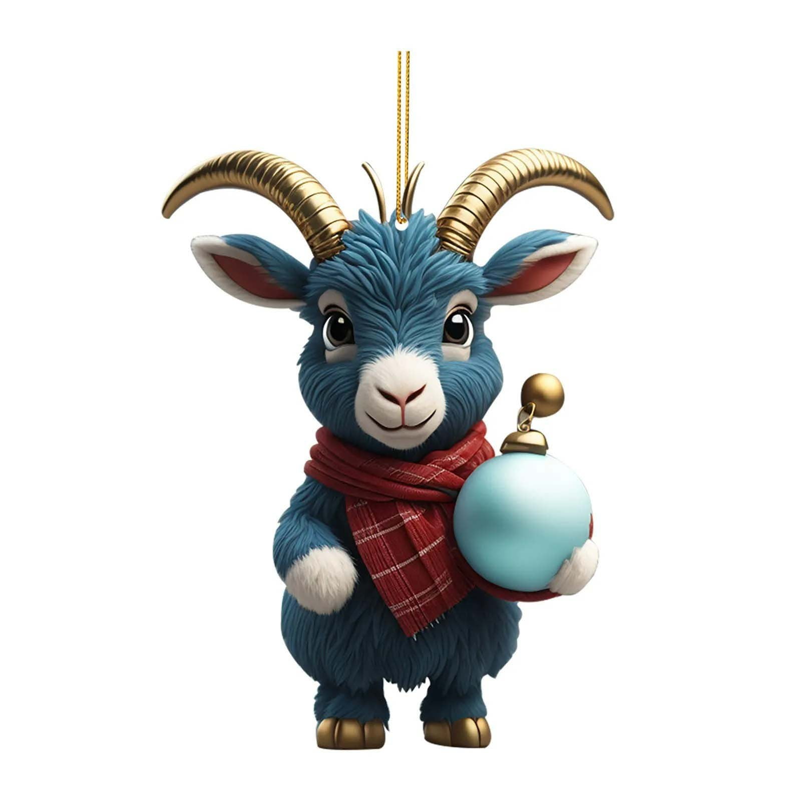 Vikakiooze Personalized Mini Cute Flat Goat Christmas Tree Decoration ...