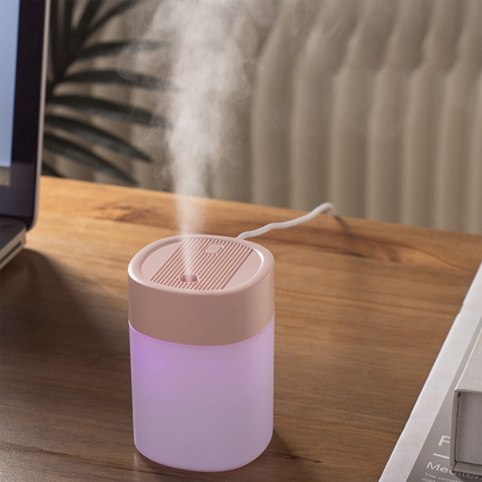 Pompotops Portable Mini USB Humidifier with Light, 200 ML Quiet Cool ...
