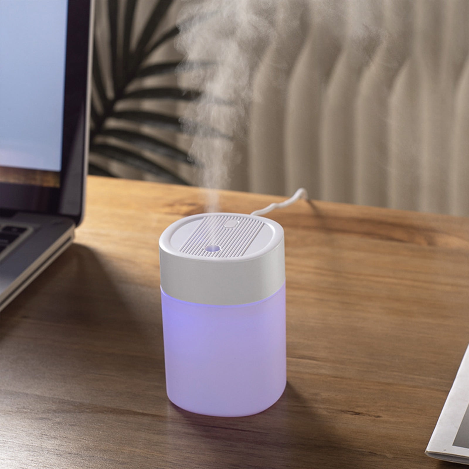 Pompotops Portable Mini USB Humidifier with Light, 200 ML Quiet Cool ...