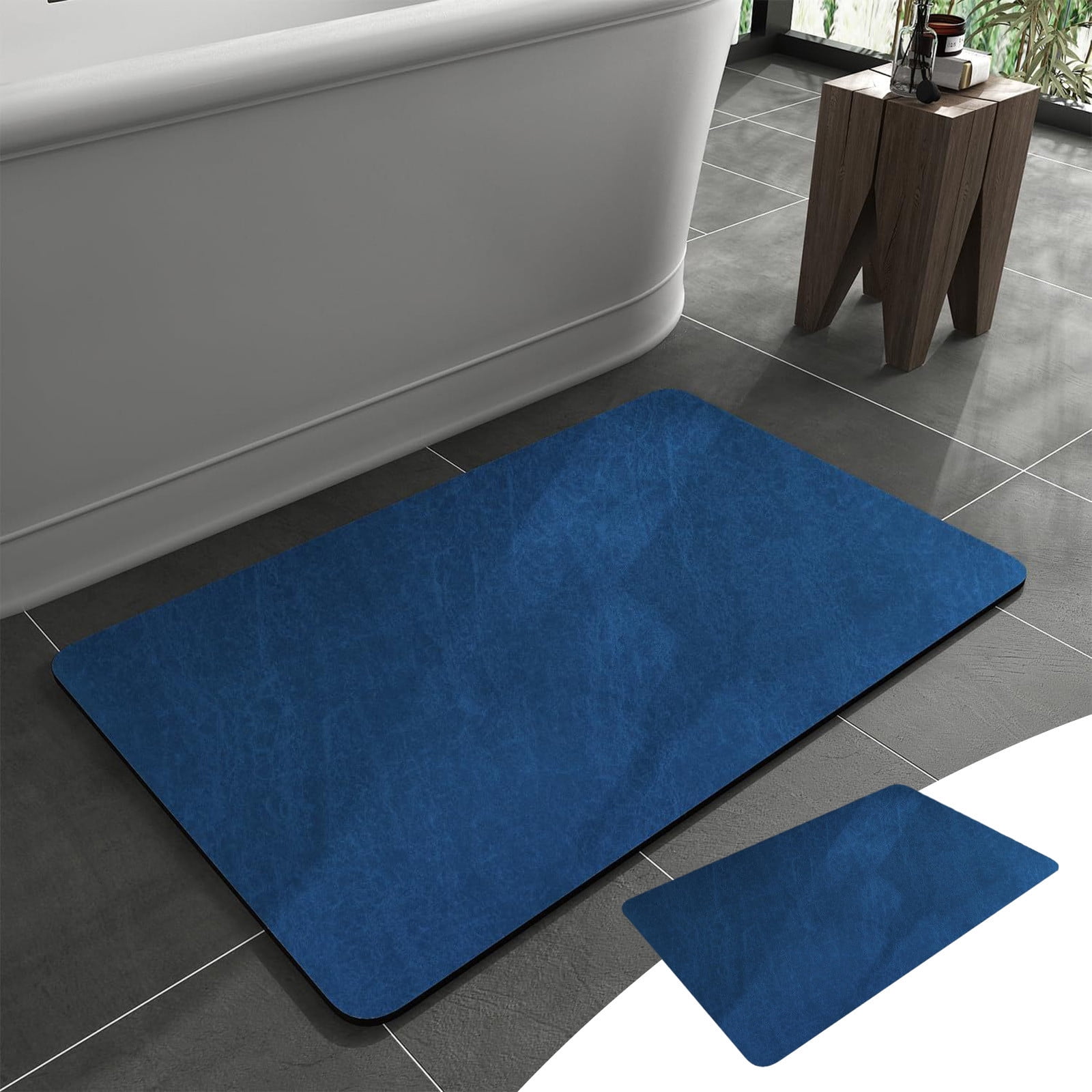Pompotops Rubber Non-Slip Quick Dry Bathroom Rugs Floor Mat, Diatom Mud ...