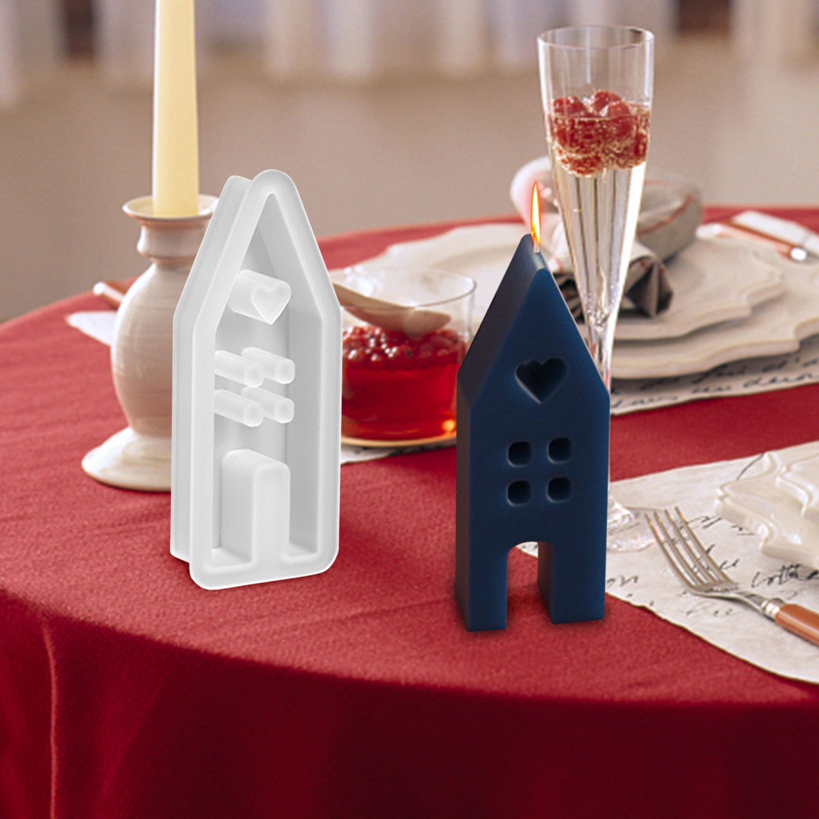 Pompotops Silicone Home House Mold Casting Molds Houses Candle Molds ...