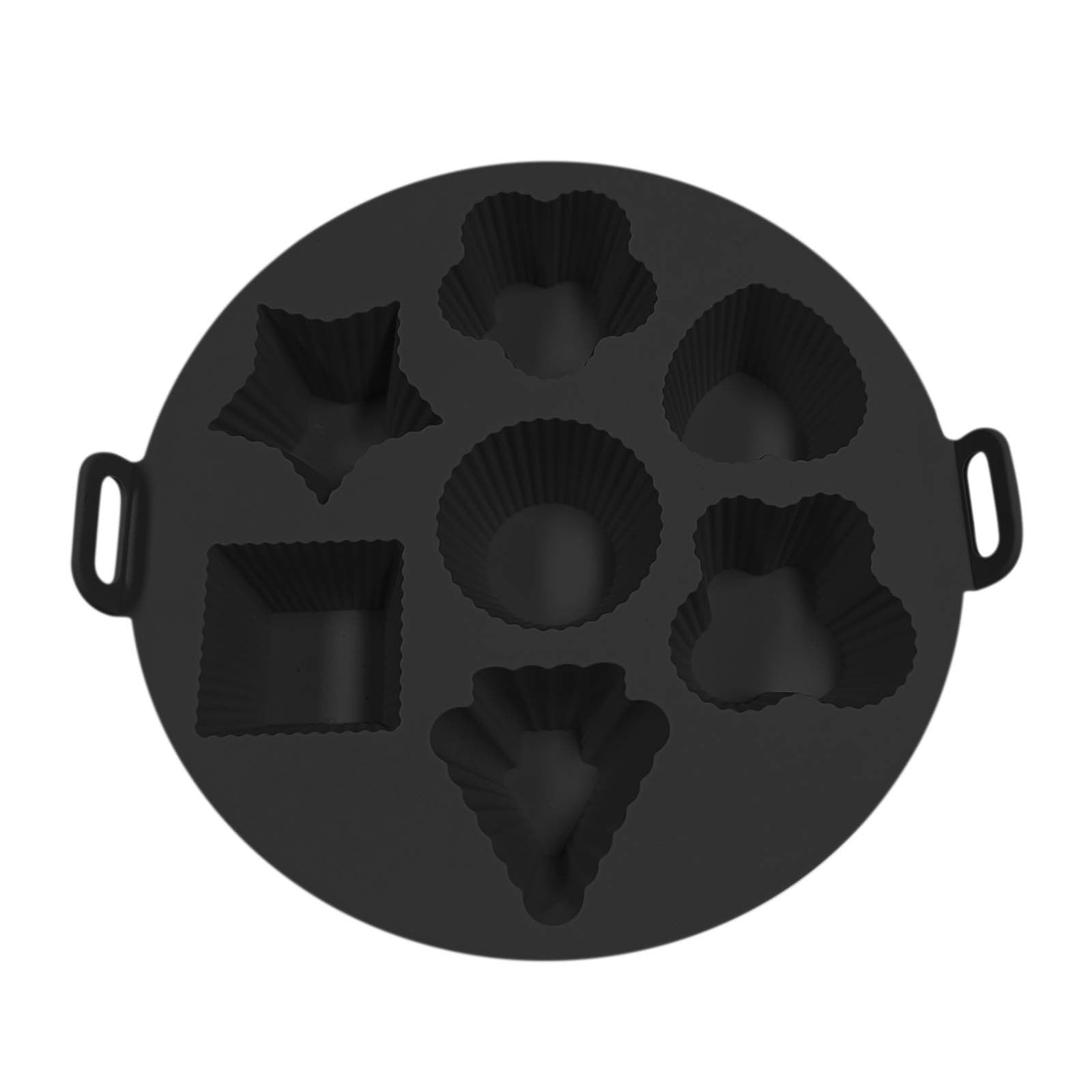 Pompotops Silicone Mini Cake Mold, Circular Shaped Seven Hole Baking ...