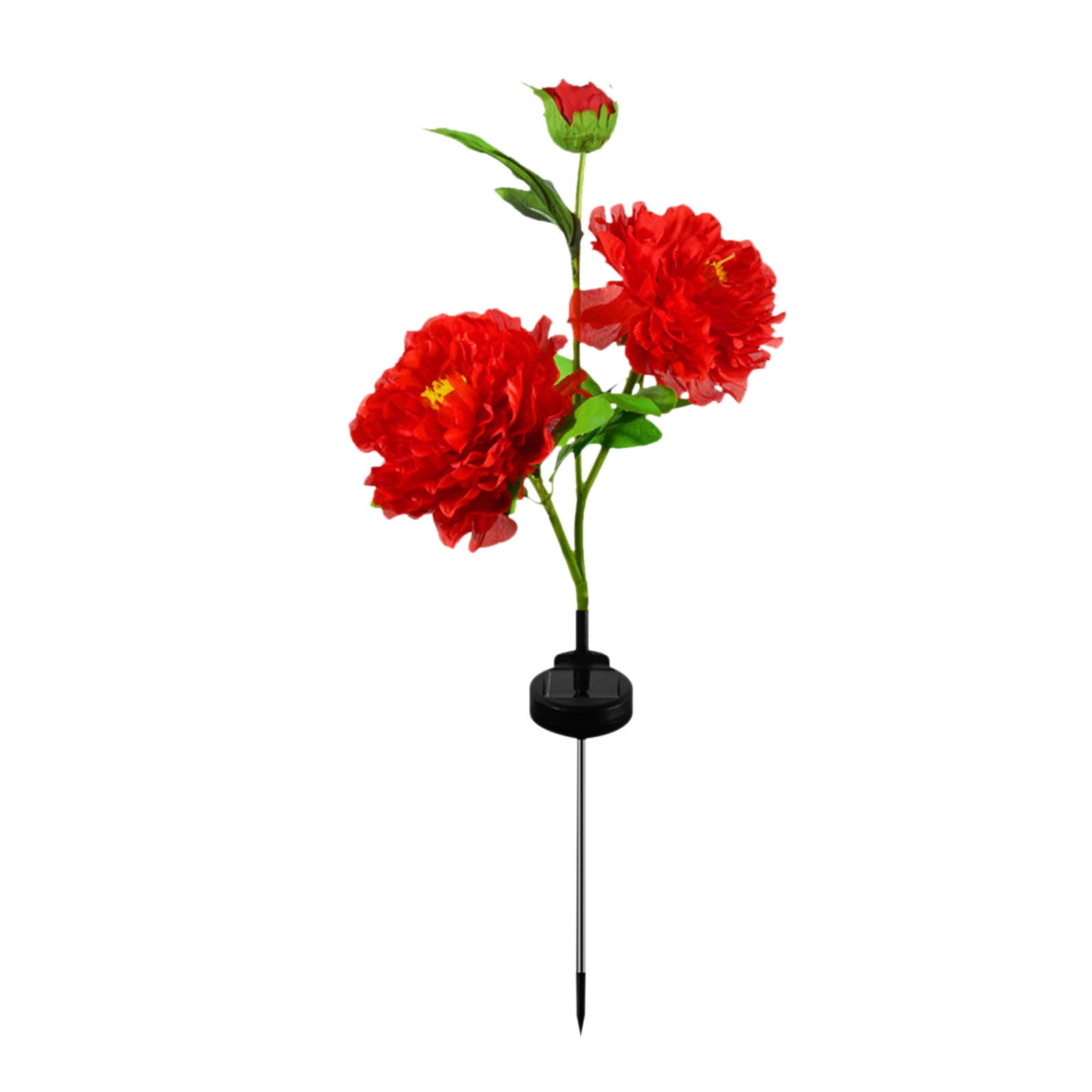 Pompotops Solar Garden Lights Outdoor Decorative, Three Head Peony ...