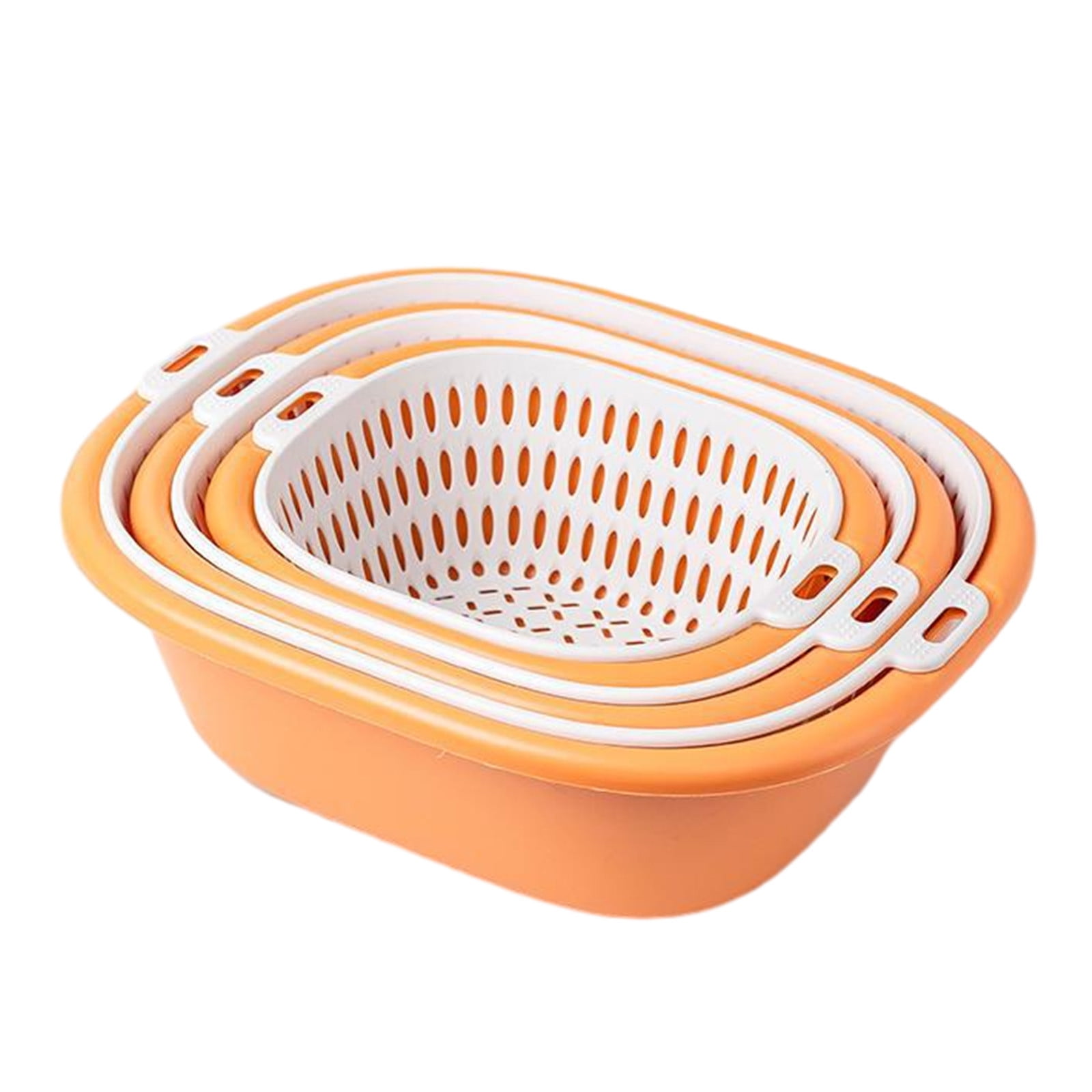 Pompotops Vegetable Fruit Washing Basket, 2-in-1 Drainin Colander Bowl ...