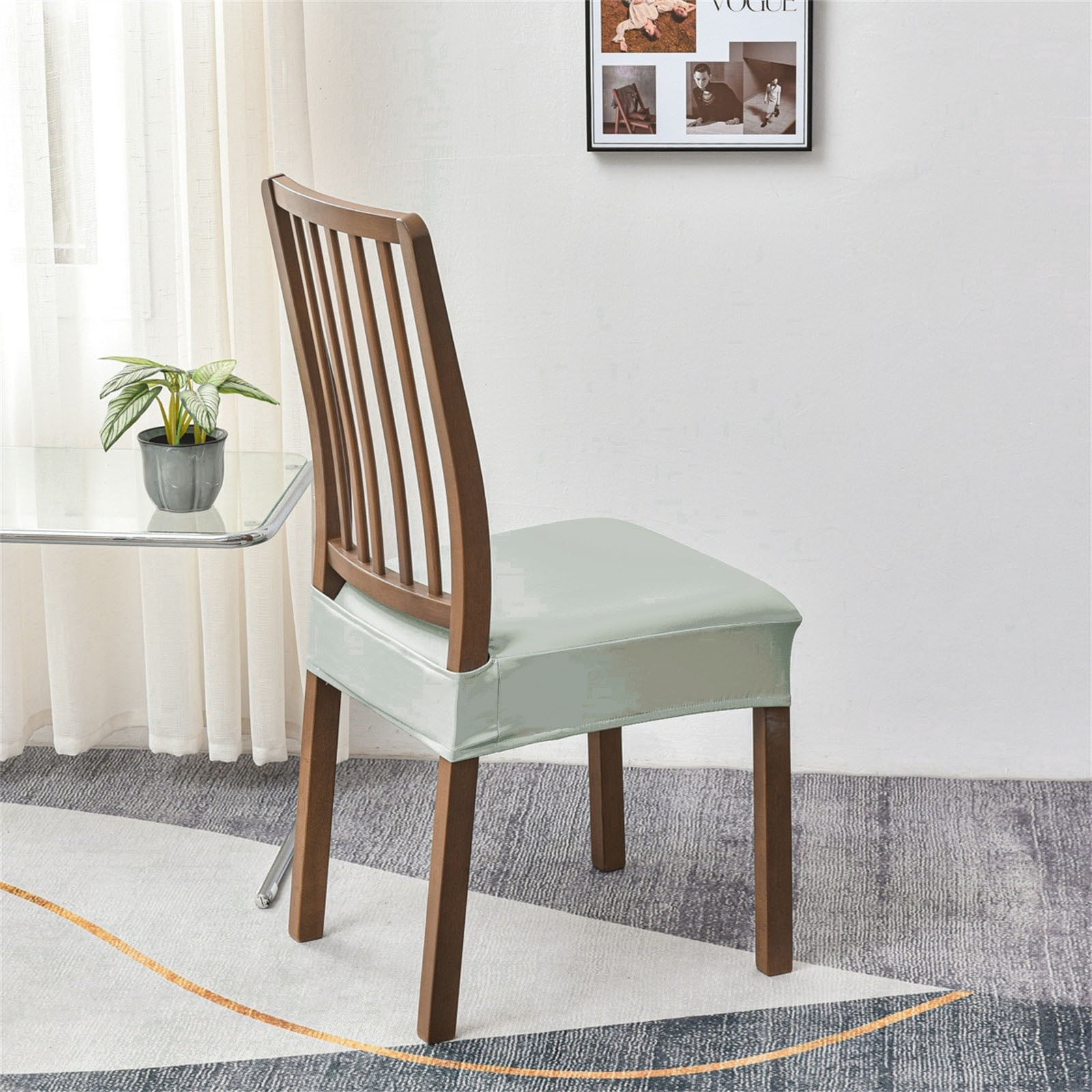 Pompotops Waterproof Chair Seat Covers For Dining Room Chairs Set ...