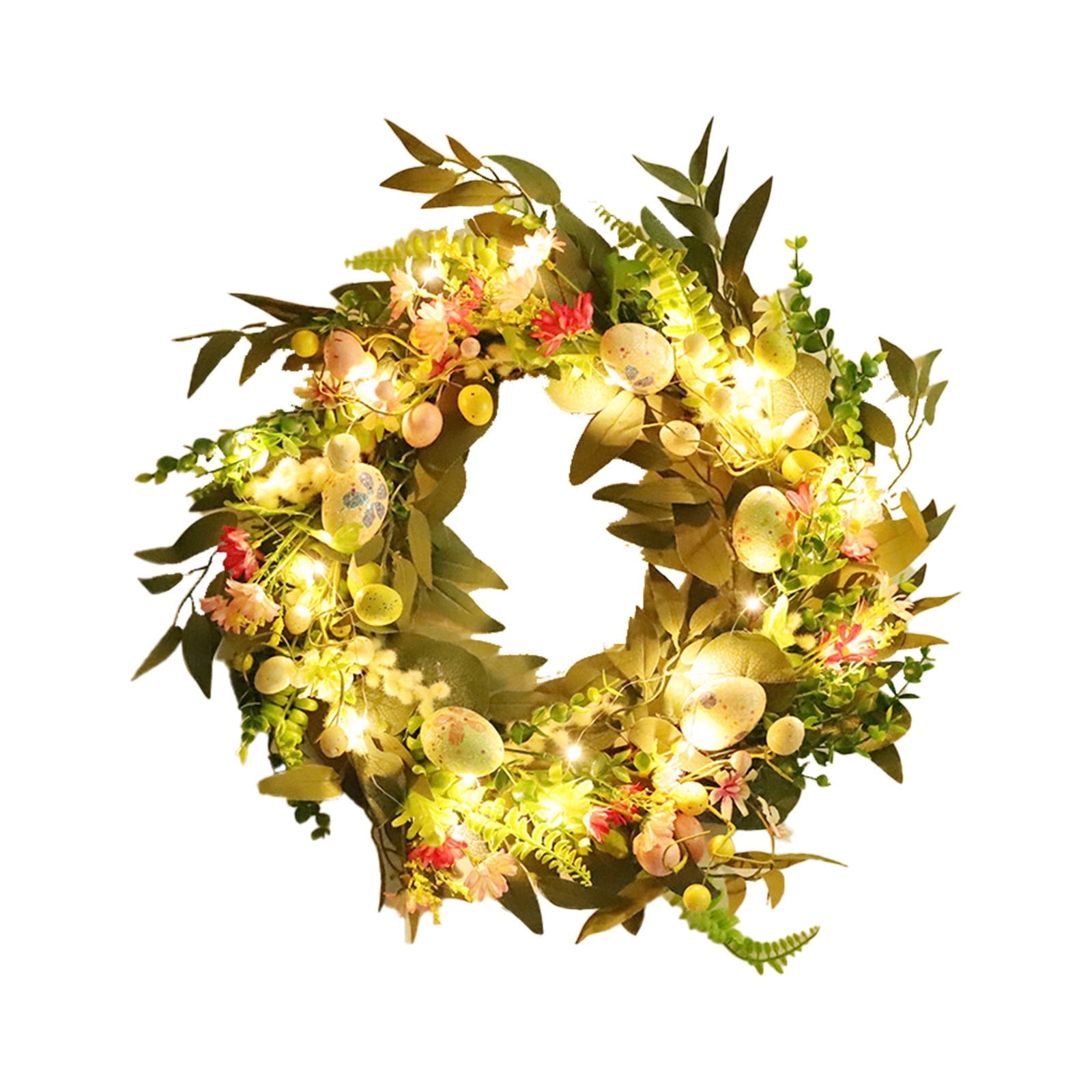 Easter Chrysanthemum Bird Egg Wreath Front Door Home Restaurant Wall Hanging Decorative Wreath ...