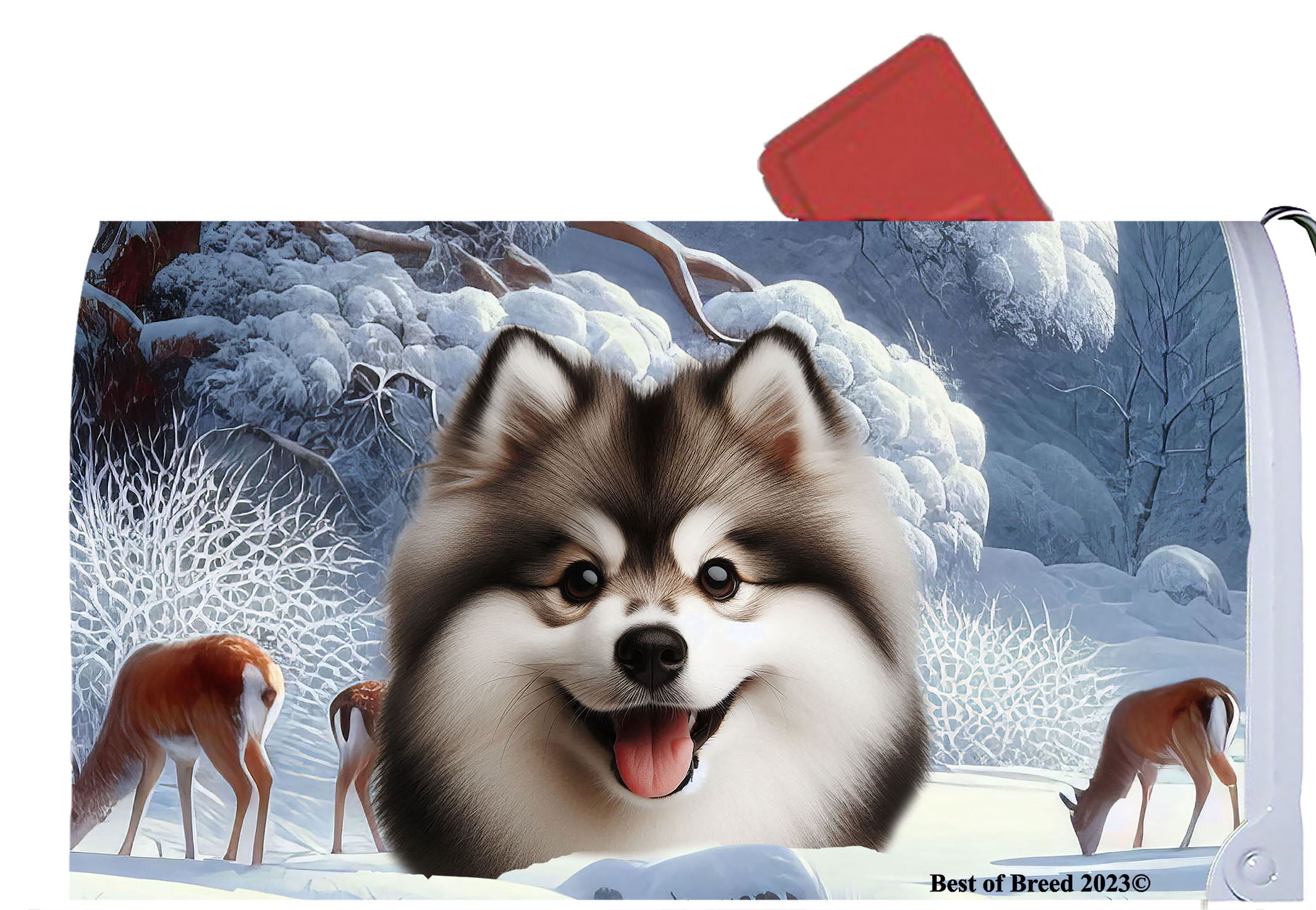 Pomsky - Best of Breed Winter Wonderland Dog Breed Mail Box Cover ...