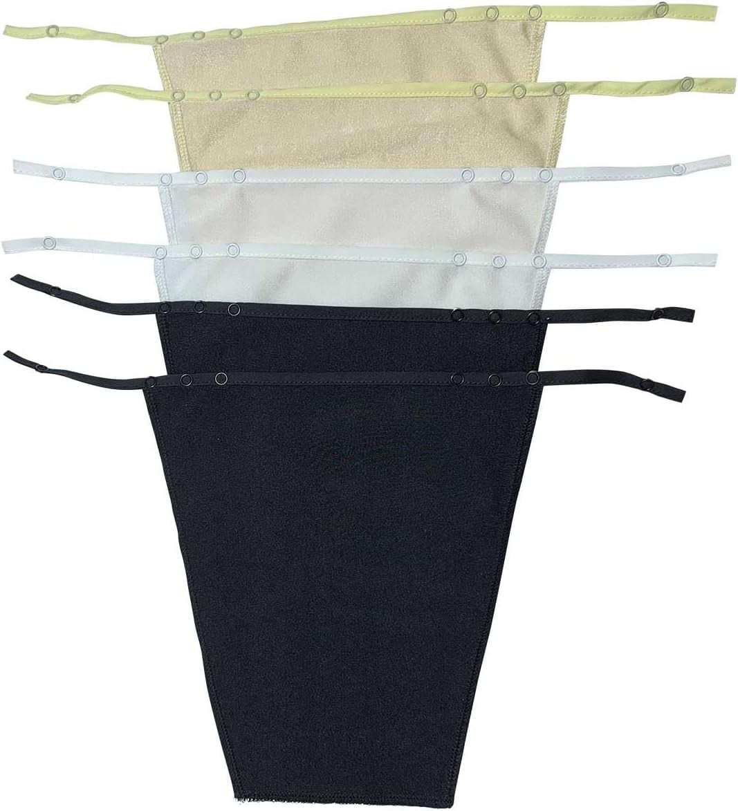 Pomwame 6-Pack Bra to Cami Converters Adjustable Snap-On Modesty Covers ...