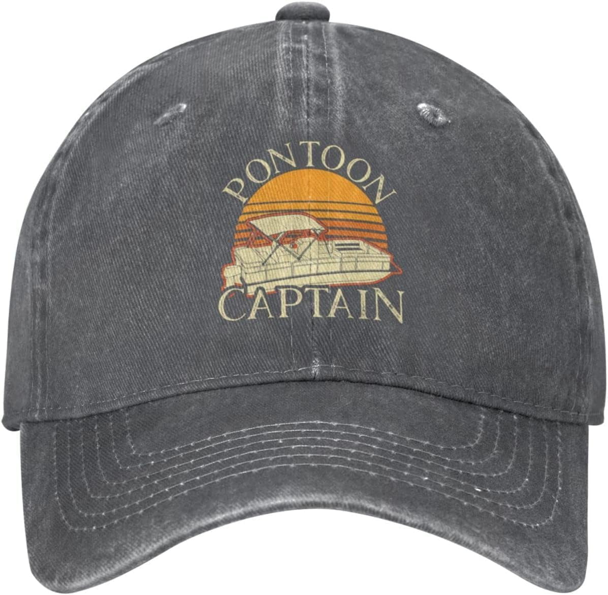 Pon-toon Captain - Boat Captain Vintage Style Men Baseball Cap Vintage ...