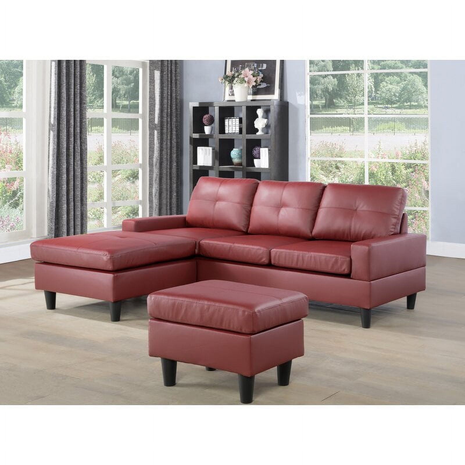 PonLiving Furniture Reena Living Room Reversible Sectional with Ottoman ...