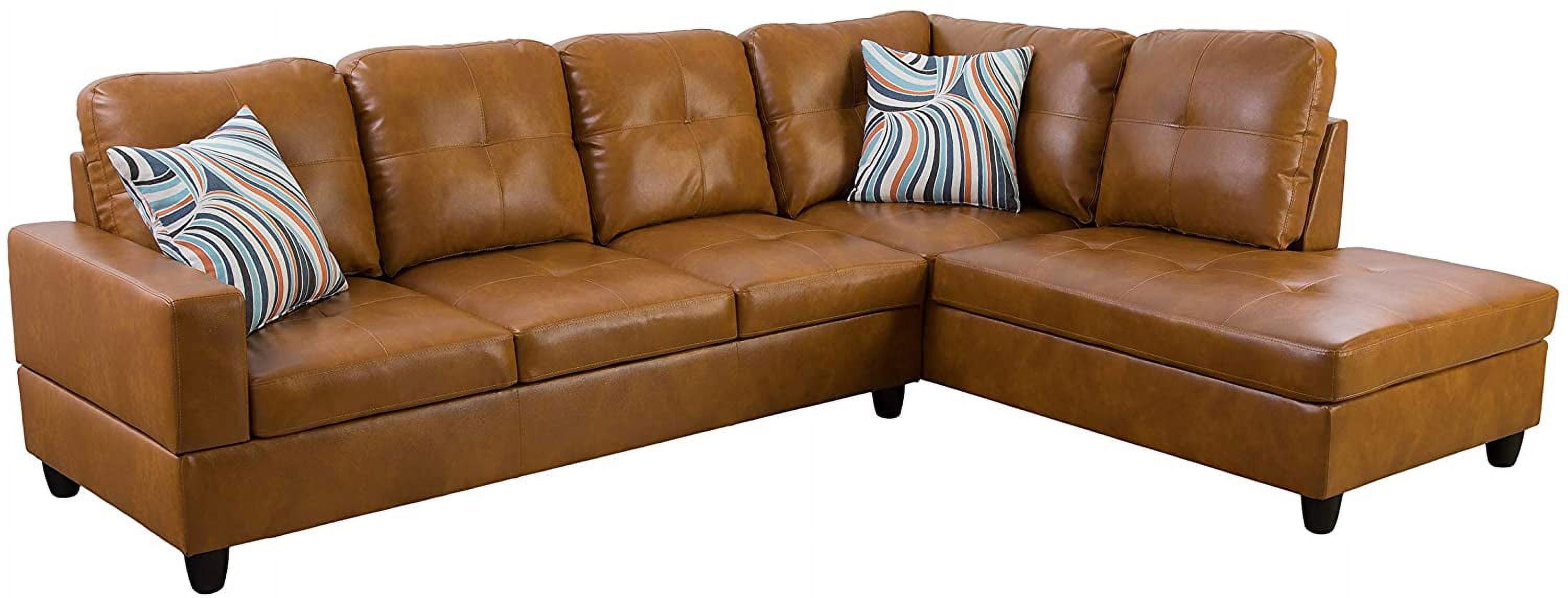 PonLiving Furniture Sectional Sofa Set, Living Room Sofa Set, Leather L ...