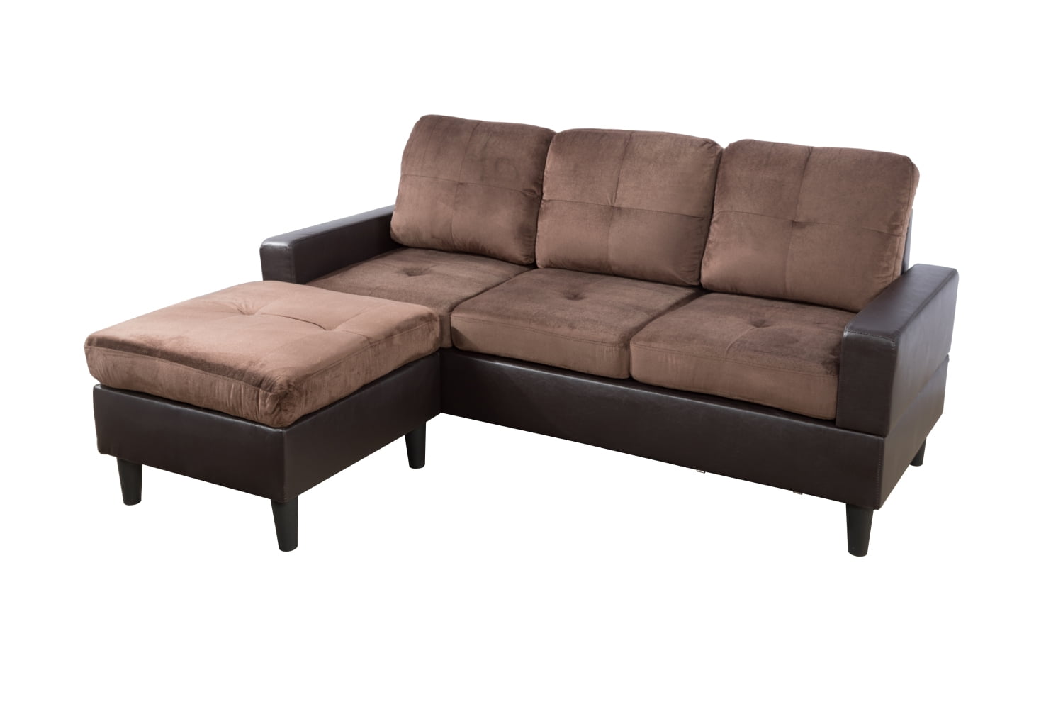 PonLiving Furniture Small 3 Seats L Shape Simple Sectional Sofa Couch ...