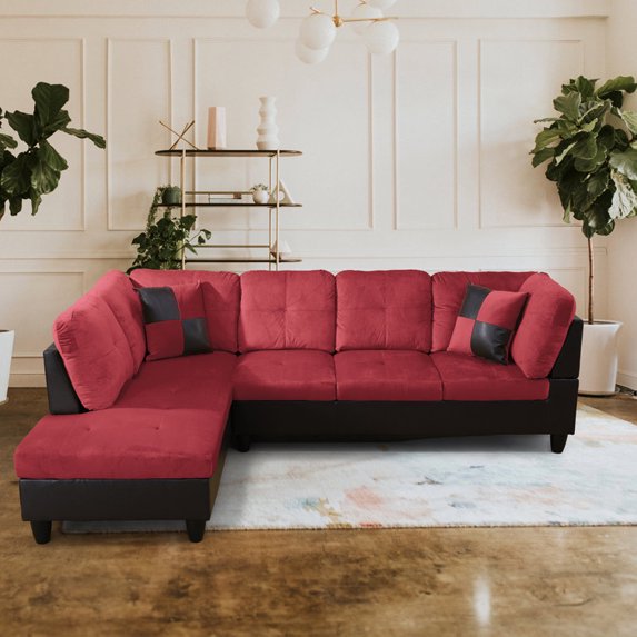PonLiving Sectional Sofa, 2 Piece Living Room Couch Sofa&Chaise, Left ...