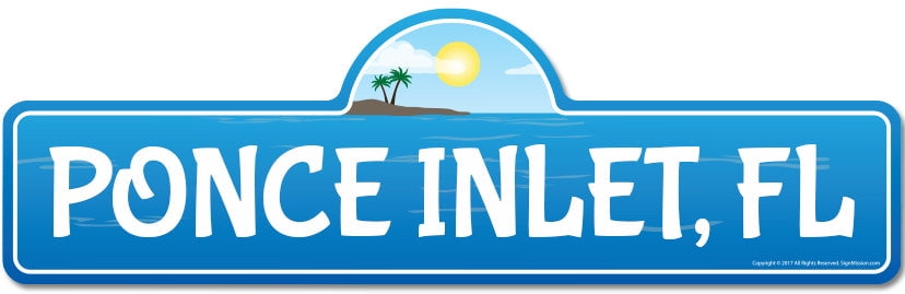 Ponce Inlet FL Florida Beach Street Sign | Indoor/Outdoor | Surfer ...