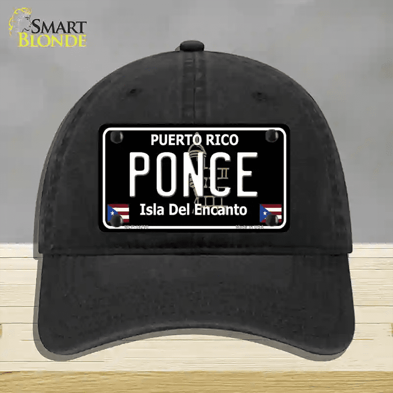 Ponce Puerto Rico Black Novelty License Plate Hat Unconstructed Cotton ...