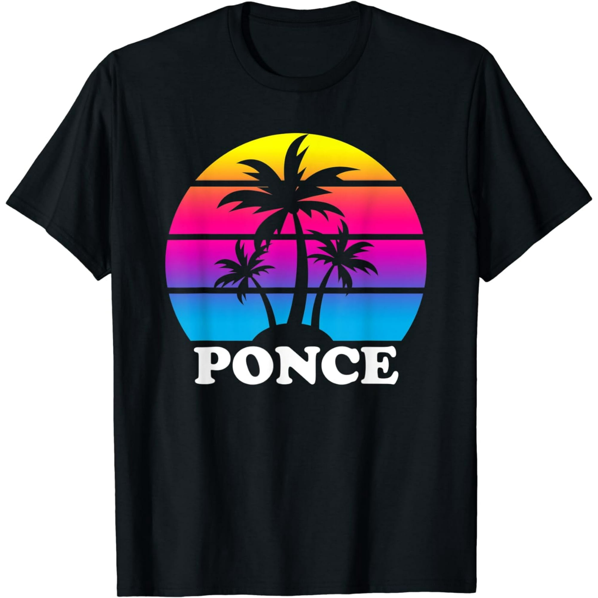 Ponce Puerto Rico Sunset Palm Trees Beach Vacation Trip T-Shirt ...