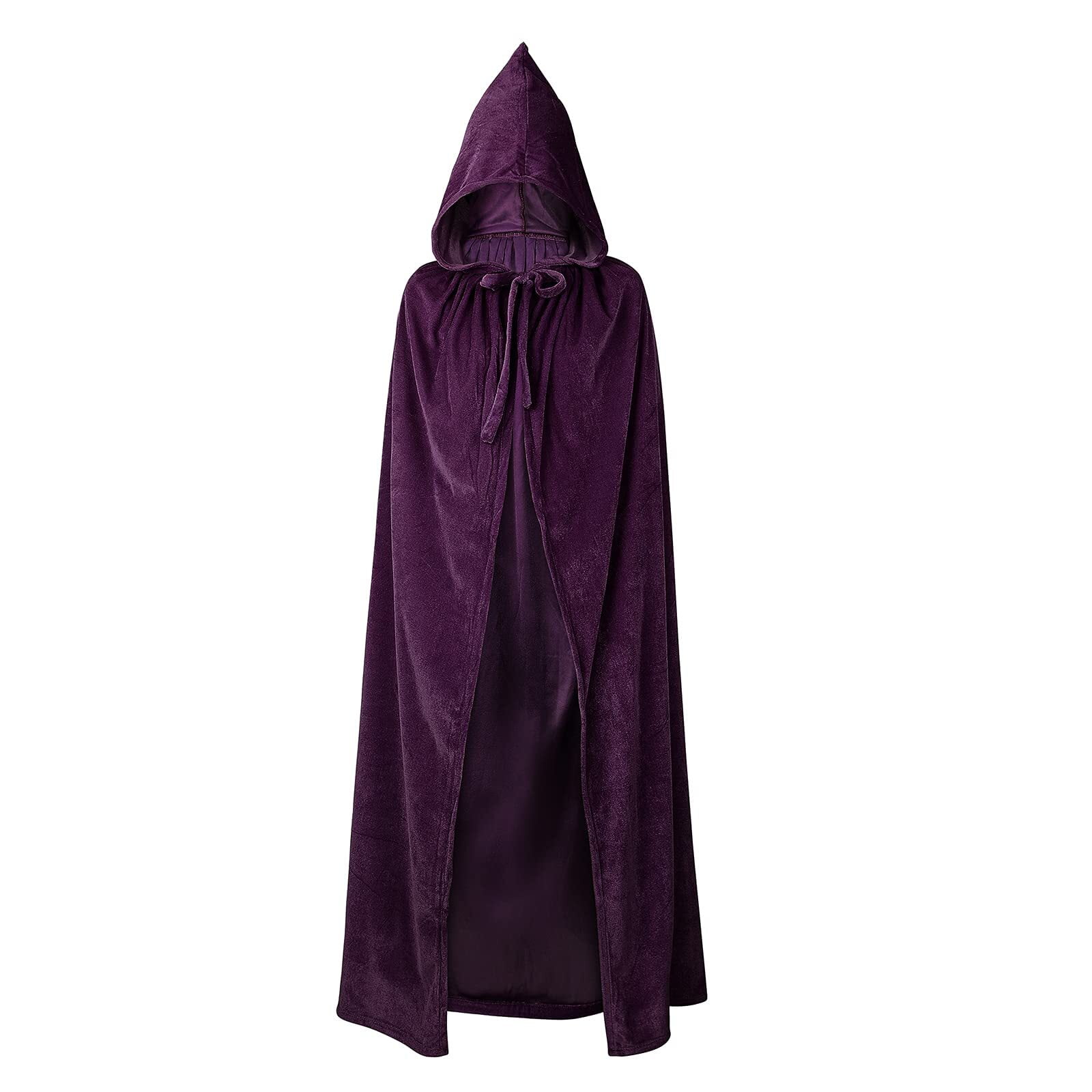 Ponceau Purple Cloak with Hood Full Length Halloween Cloak Vampire Cape ...