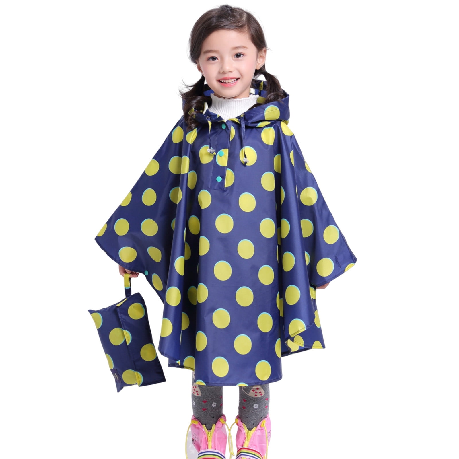Ponchos for Kids Girls Boys Toddler Cartoon 3D Jacket Hooded Rainy Day ...