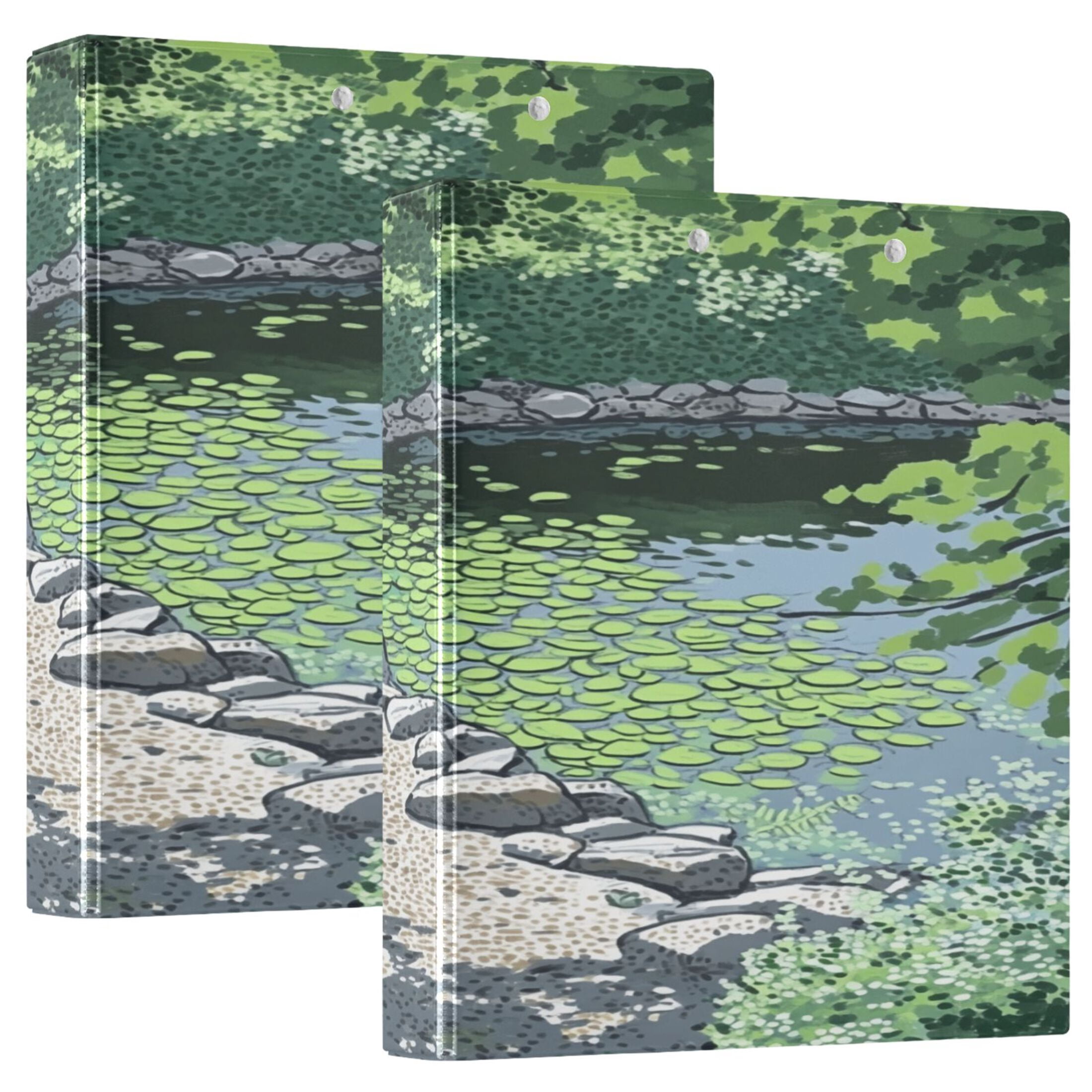 Pond 12.4x10.6in PVC Round Ring Binders, 2-Pack, D-Ring 3-Hole, Metal ...