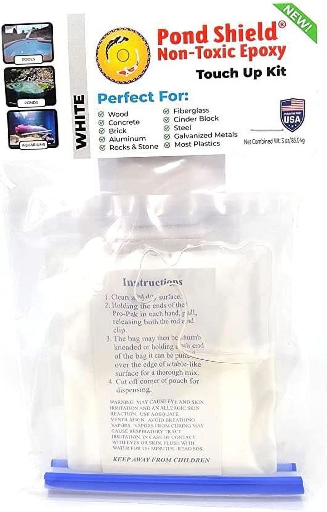 Pond Armor SKU-White-TU Pond Shield Touch Up Kit Non-Toxic epoxy ...