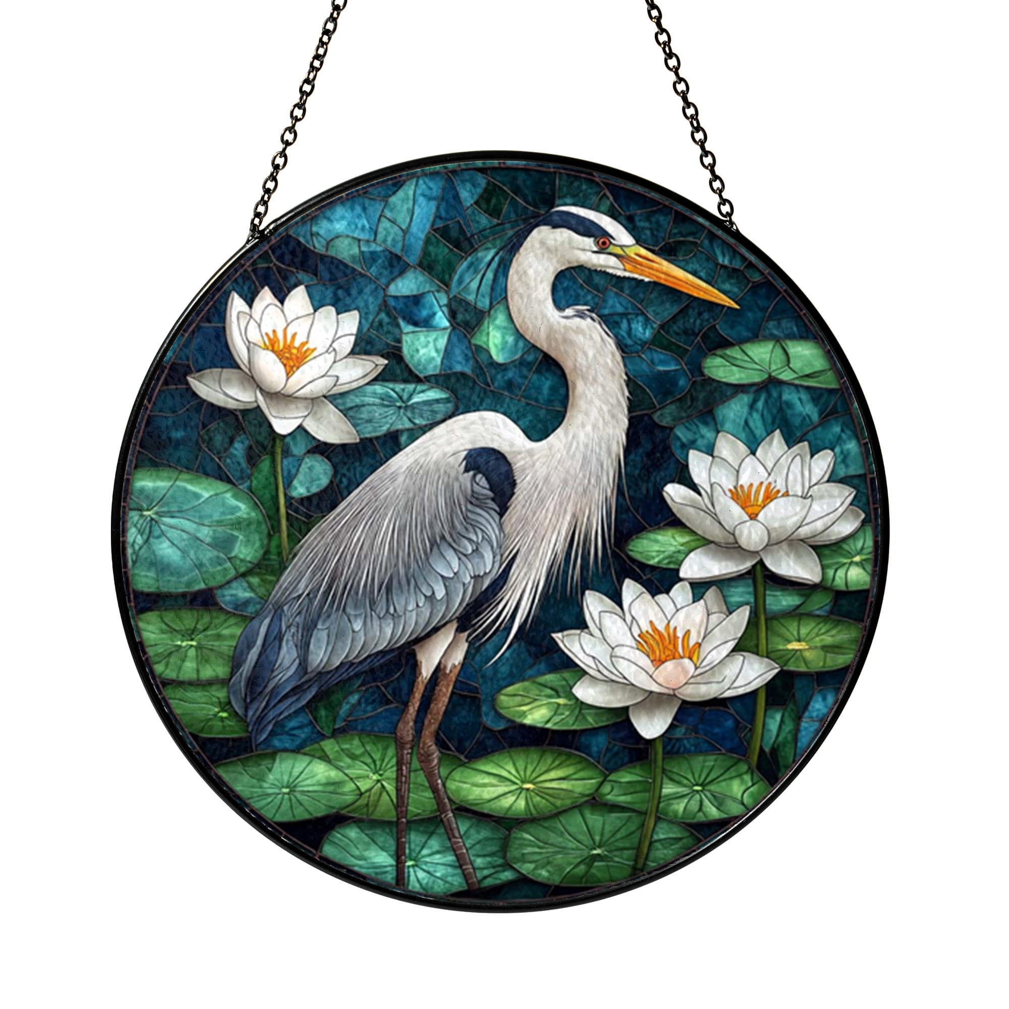 Pond Bird Glass Style Window Hanging – Nature Inspired Decor - Walmart.com