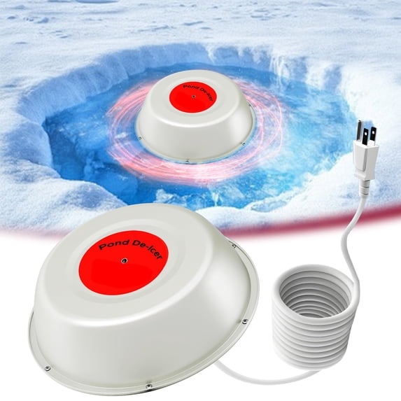 Pond De-Icer with Thermostat, 300W Floating Pond Heater for Winter ...