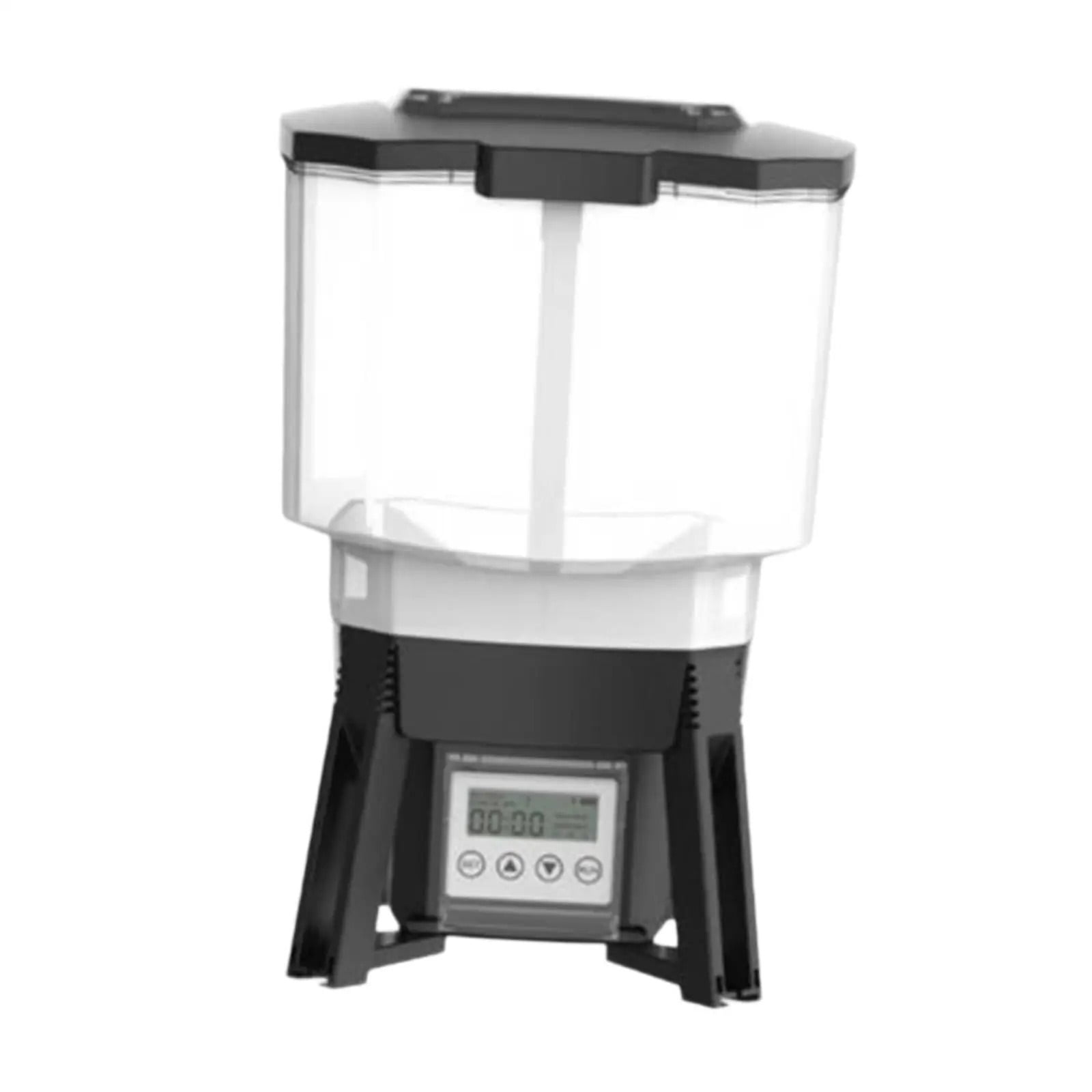 Pond Fish Feeder LCD Display 6L With Timer Solar Powered Automatic Fish ...