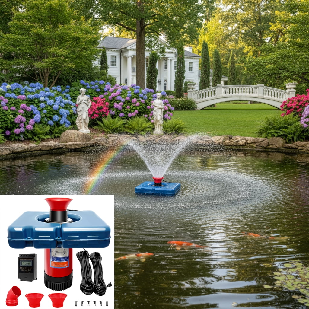 Pond Fountain Aerator, 1HP 15000 GPH Pond Aerator 750W, with 100 Feet ...