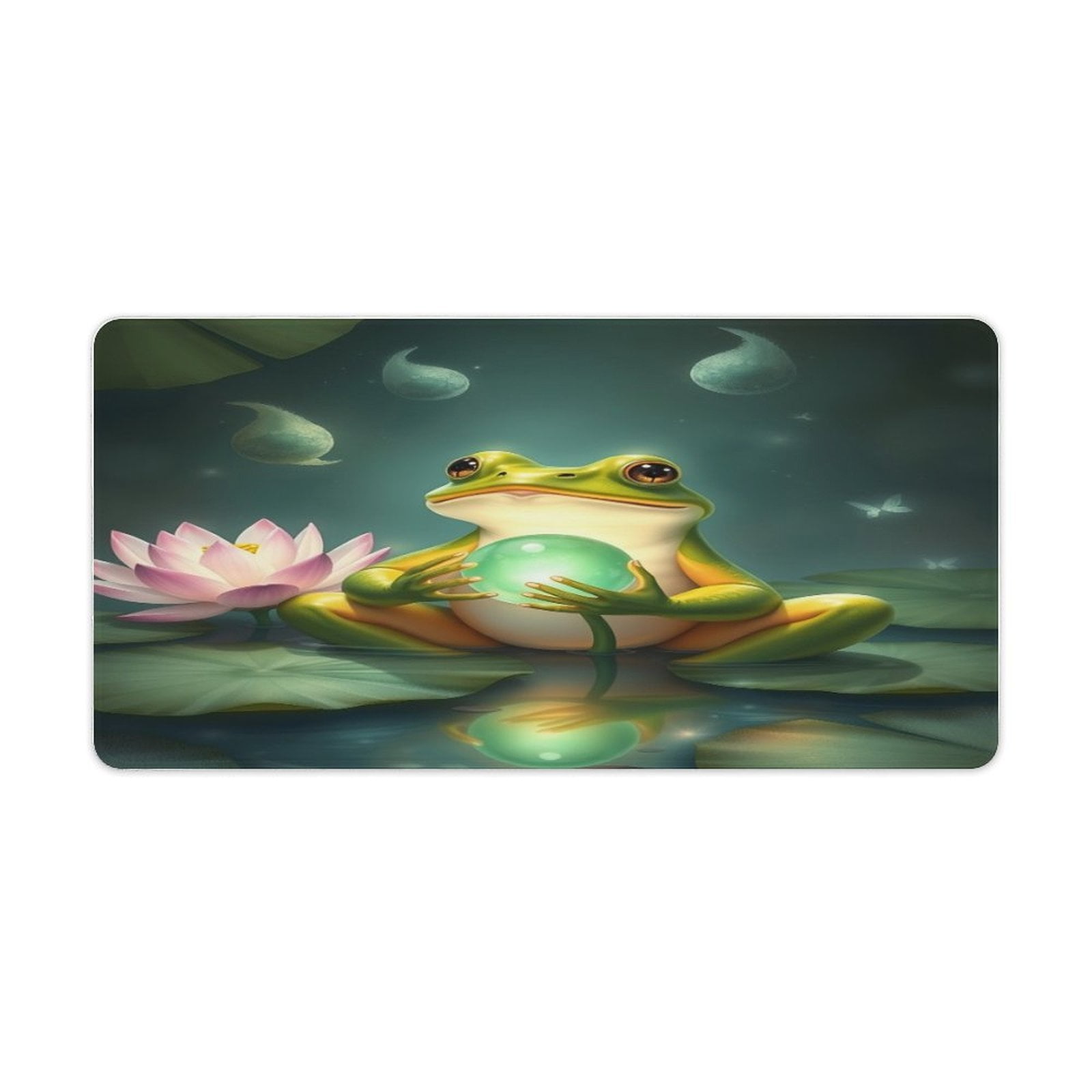 A Pond Frog Holding Lotus Leaves And Jade_ Mouse Pad Large Office ...