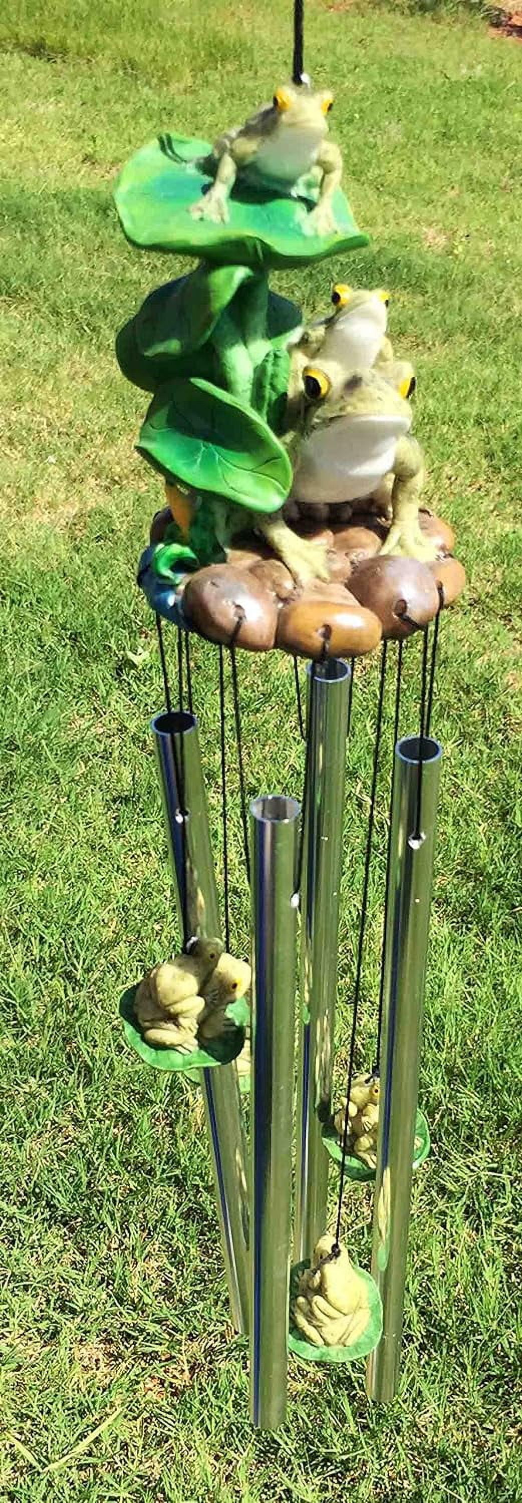Pond Green Frog Family On Lily Pads Resonant Relaxing Wind Chime Patio ...