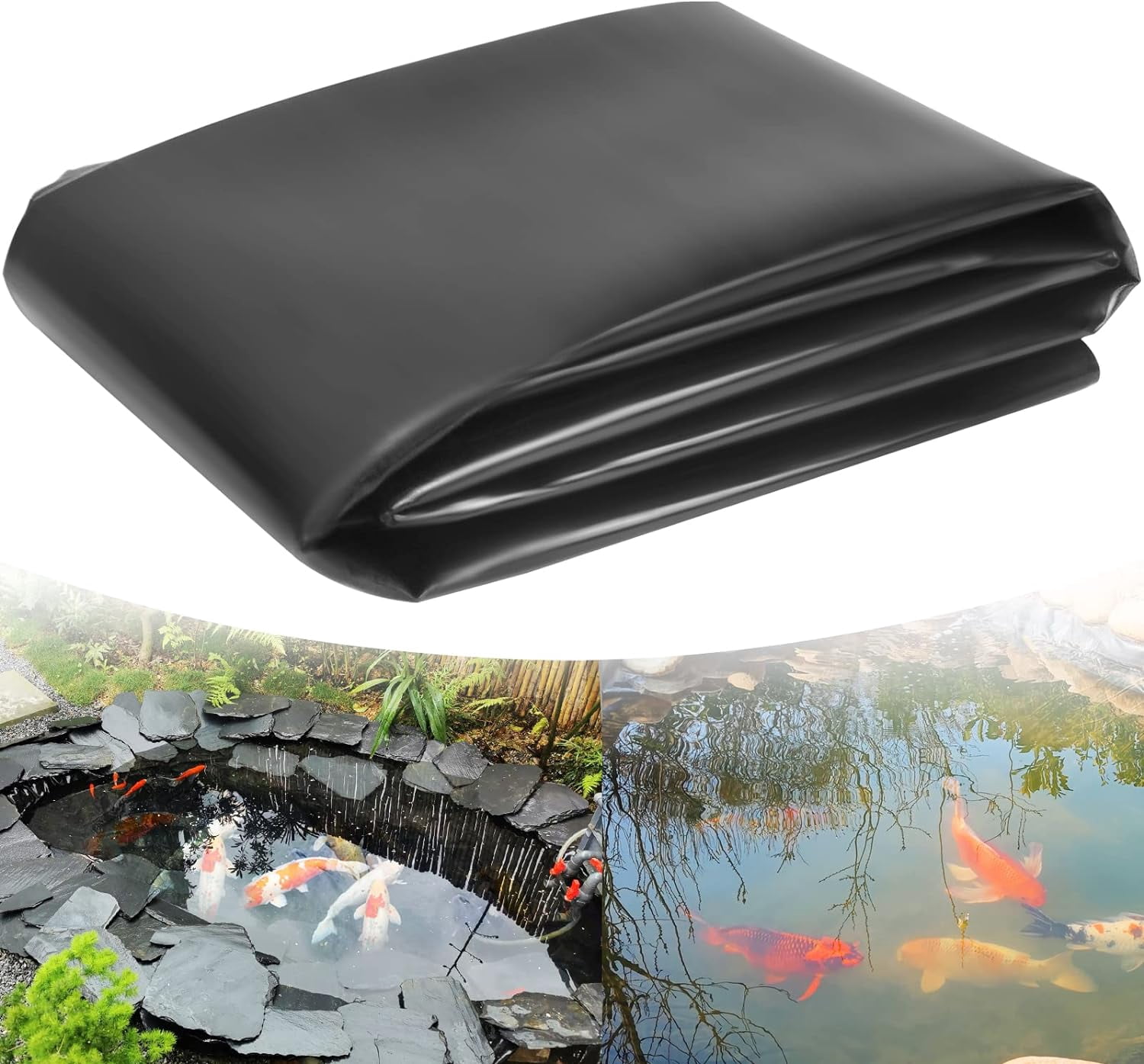 Pond Liner, 20 Mil 10 X 13 FT Pond Liners for Outdoor Ponds, HDPE Fish ...