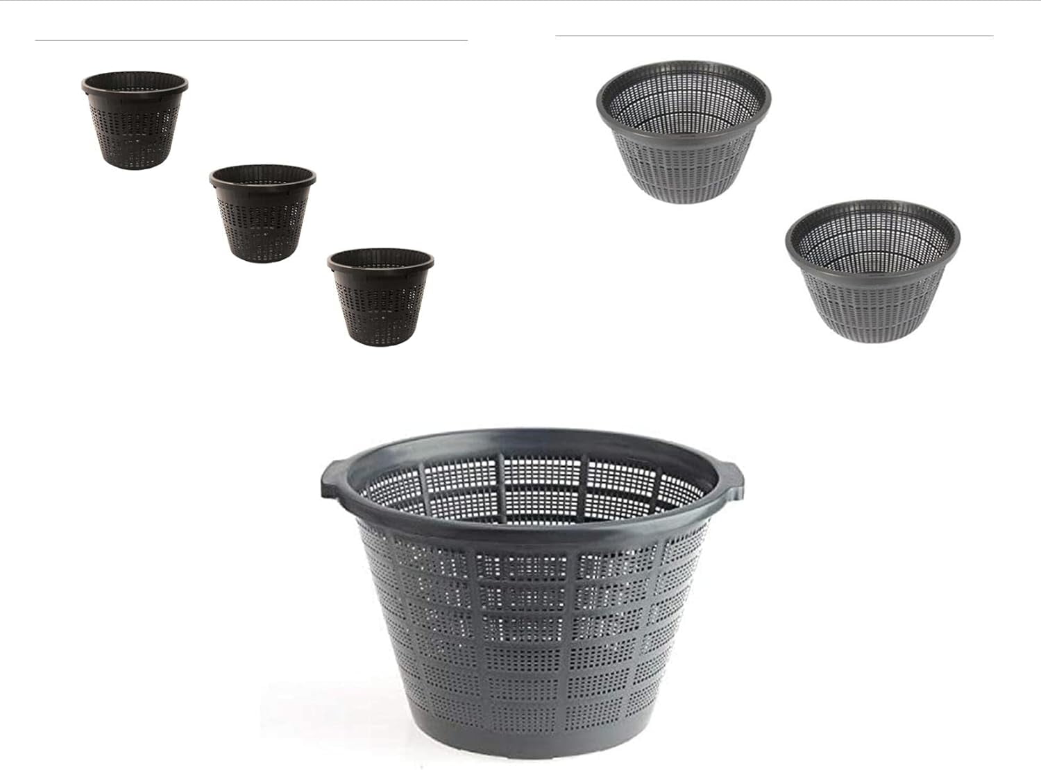 Pond Plant & Flower Round Basket Variety Pack, Plastic Water Garden ...