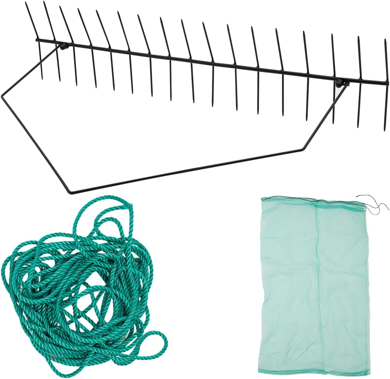 Pond Rake, 32 inch Aquatic Weed Rake, Double Sided Lake Weed Cutter ...