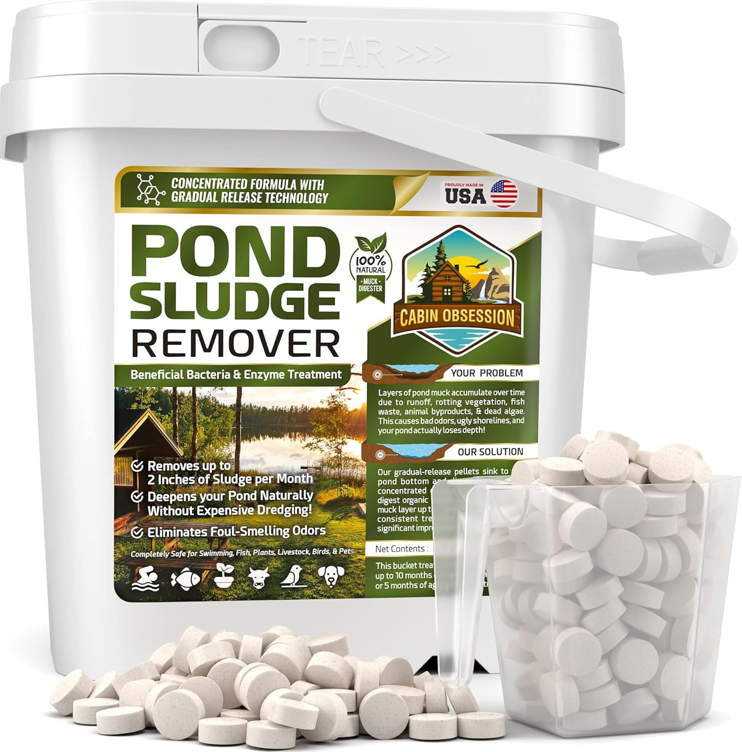 Pond Sludge Remover – 5 Pounds Beneficial Pond Bacteria & Enzyme ...