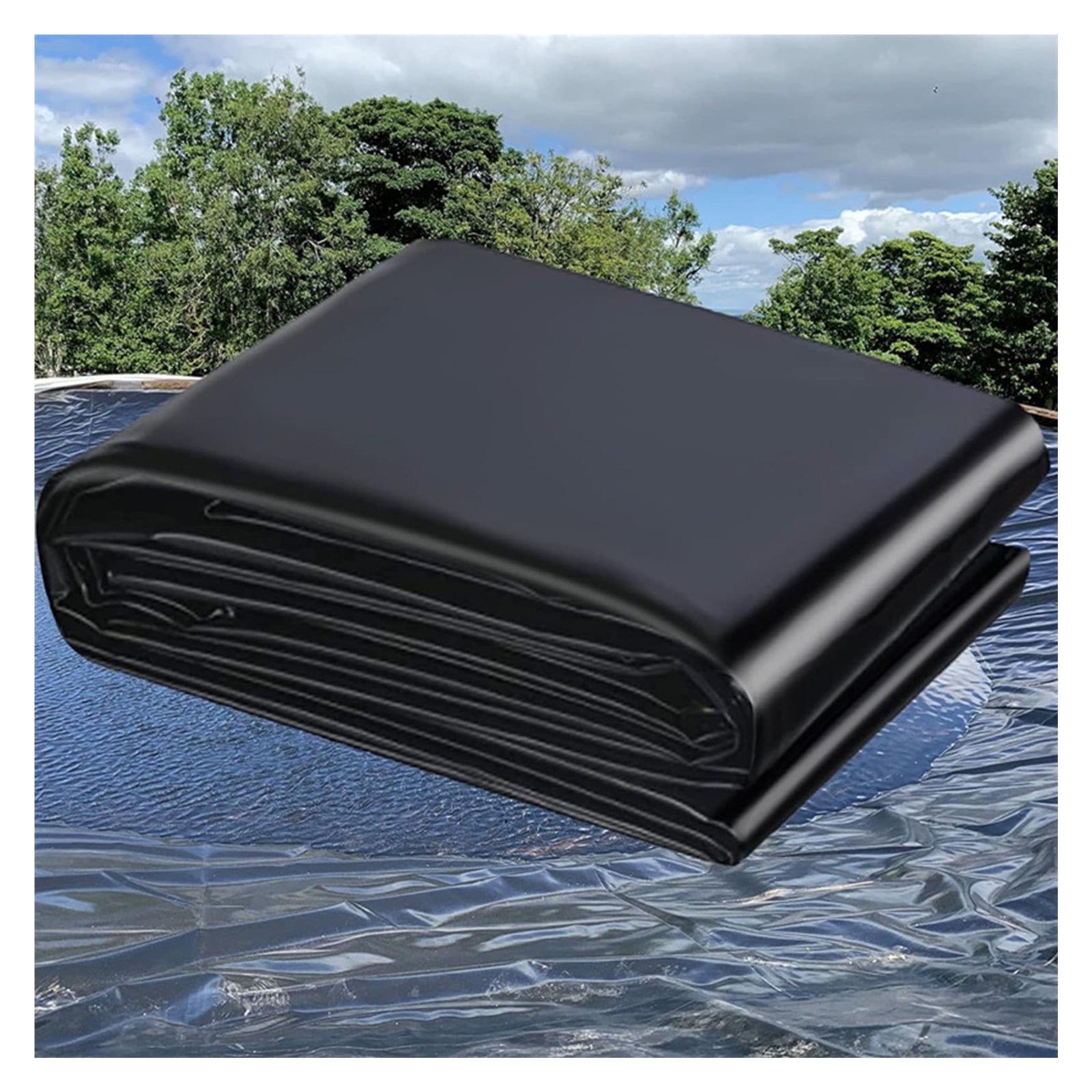 Pond liner, foldable black pond liner, black pond tarpaulin, waterproof sealing liner pond ...