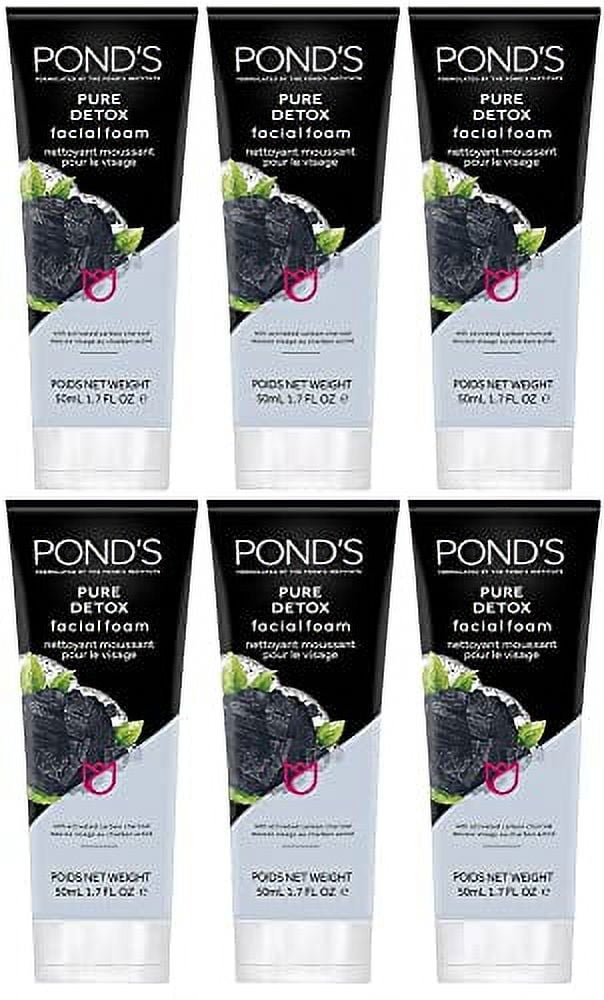 POND'S Pure Detox Facial Foam, Activated Carbon Charcoal Cleanser, 1.7 ...