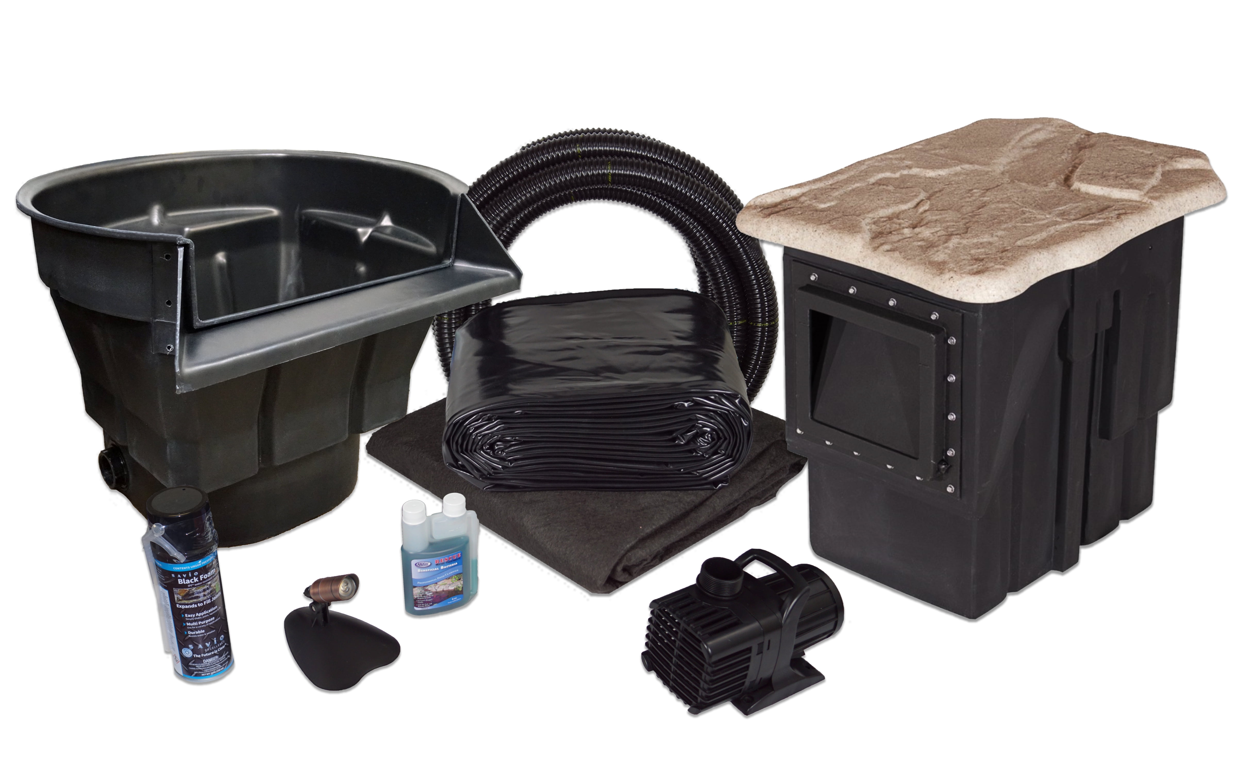 PondBuilder Crystal 4000 Complete Water Garden and Pond Kit with 20 ...