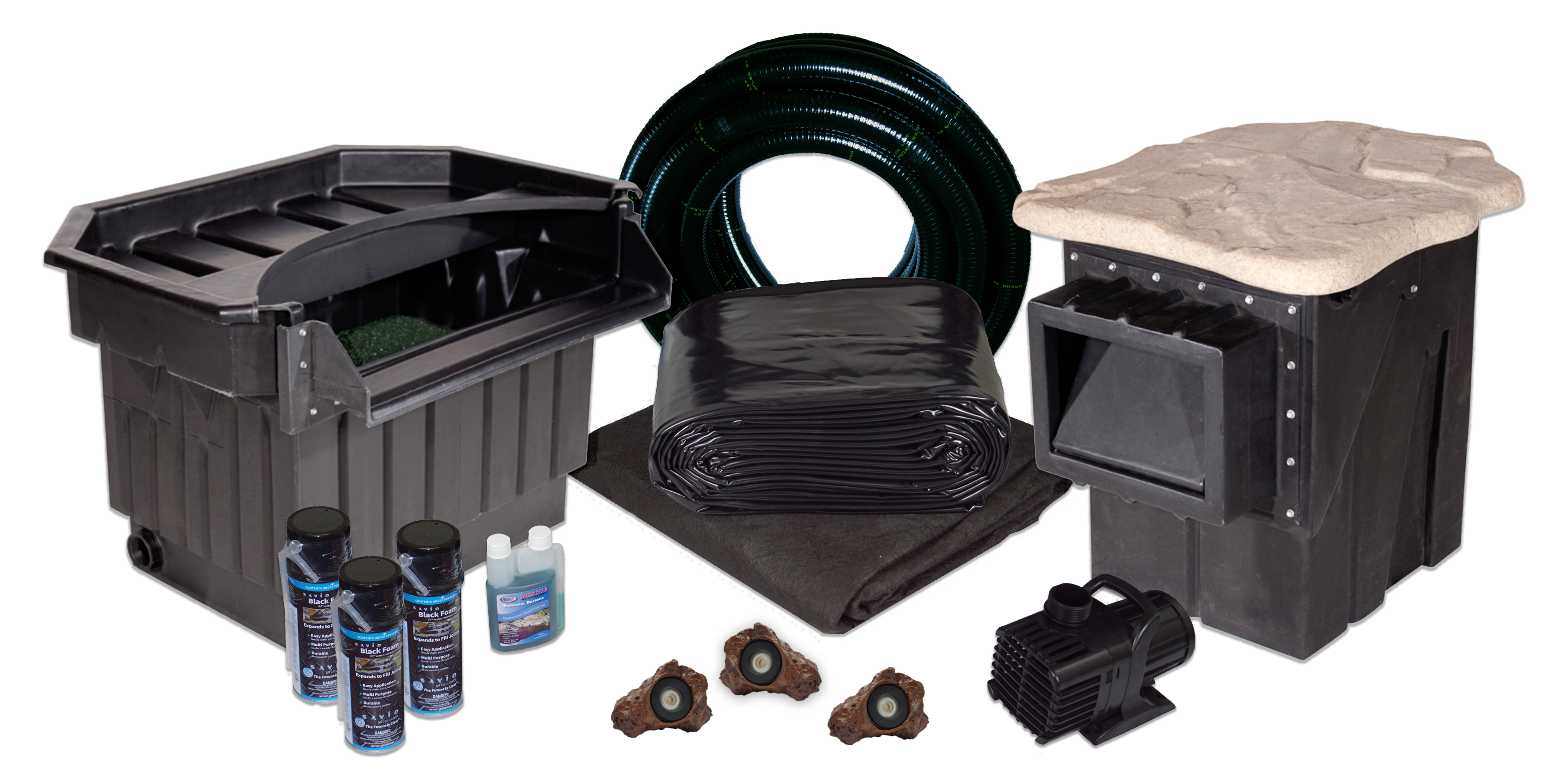 PondBuilder Elite 6100 Complete Water Garden and Pond Kit with 20 Foot ...