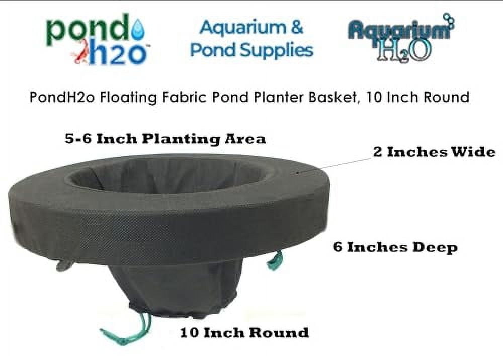 PondH2o Floating Aquatic Water Garden Pond Planter Basket, 10 Inch ...