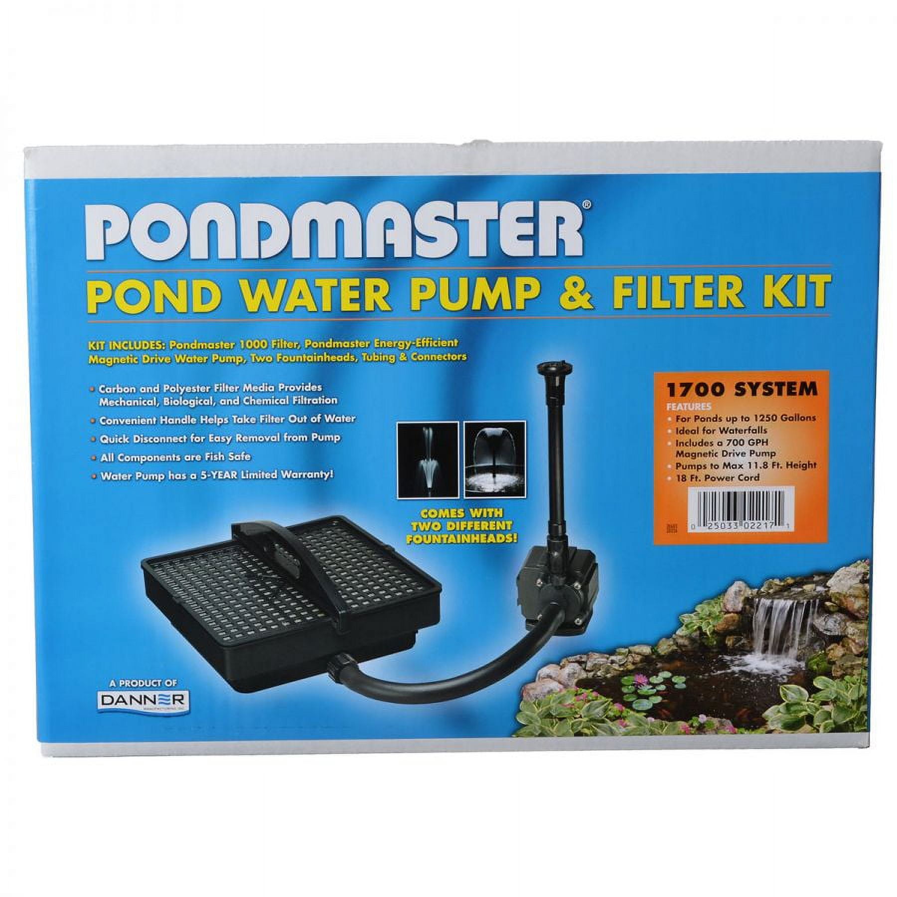 Free Shipping! Pondmaster 02217 1700 Pond Fountain Pump Filter Kit 700 ...