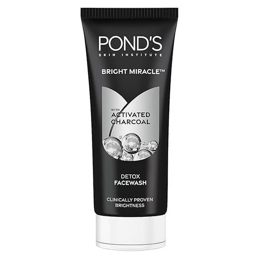 Ponds Bright Miracle Detox Facewash | 10X Power of Activated Charcoal ...