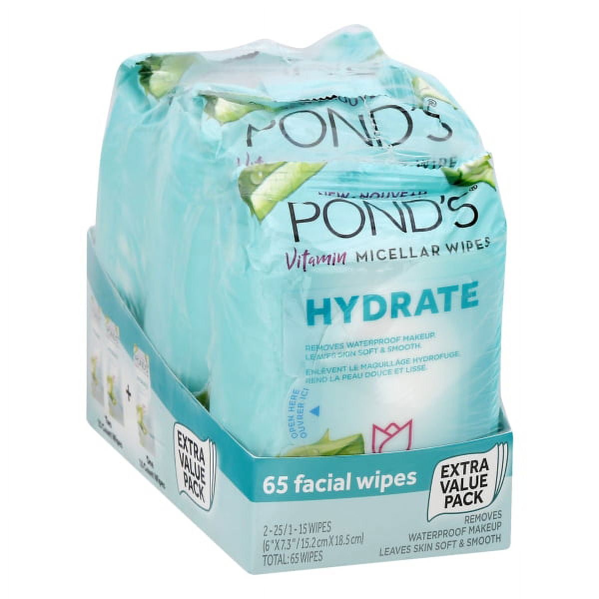 Ponds Hydrate 65ct Facial Wipes - Walmart Business Supplies