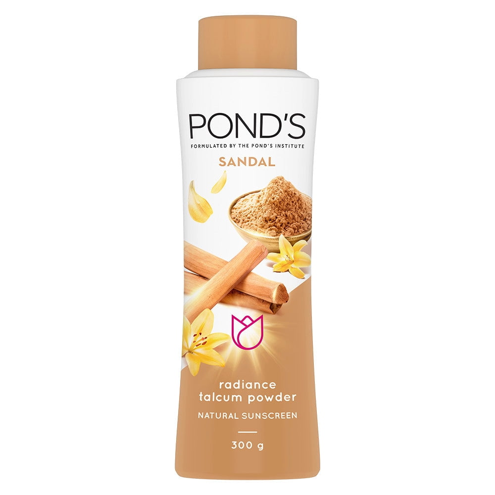 Ponds Sandal Radiance Talcum Powder, Natural Sunscreen, 300 g - Walmart.com