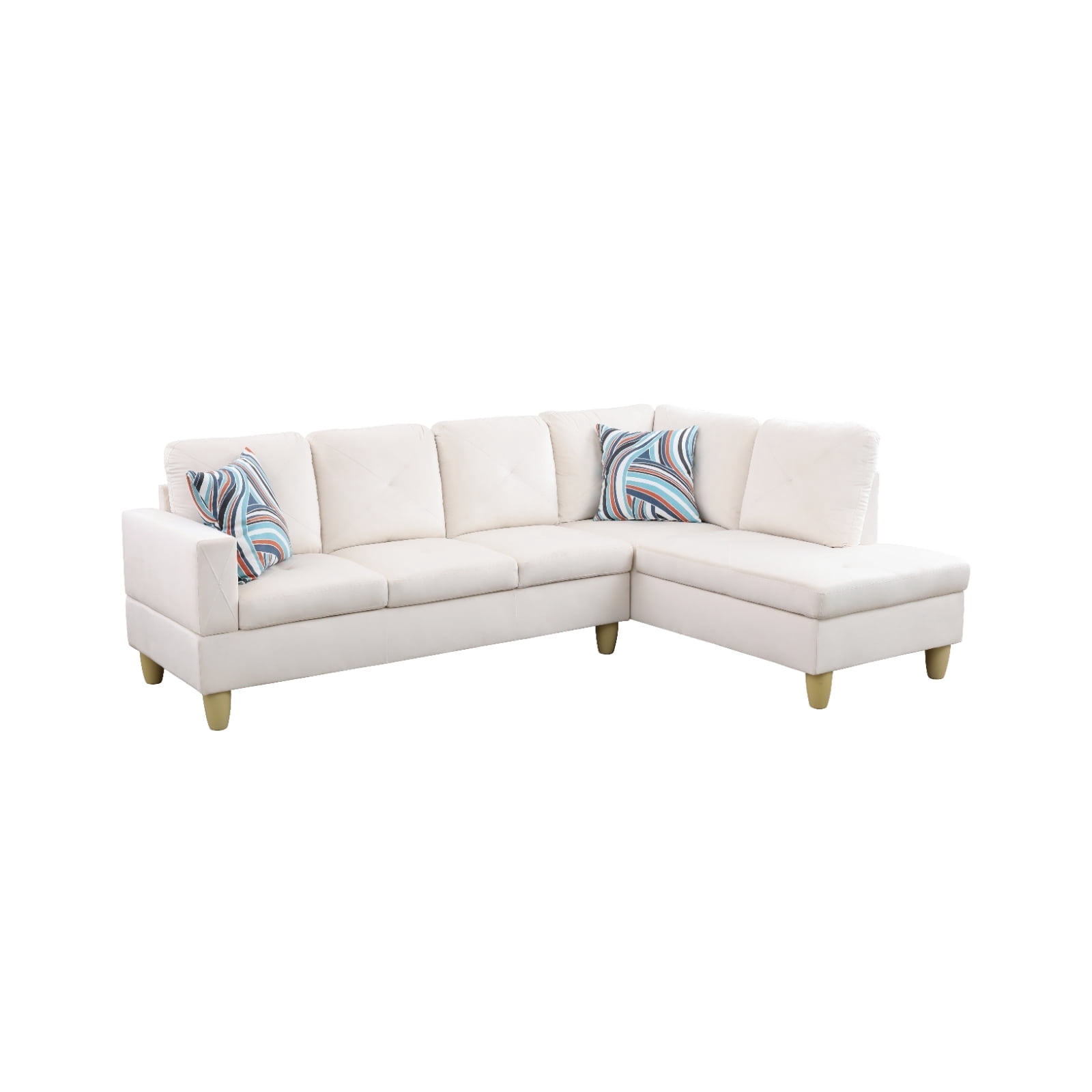 Ponliving 97" 2-Piece Sectional Sofa Set for Living Room Right Hand ...
