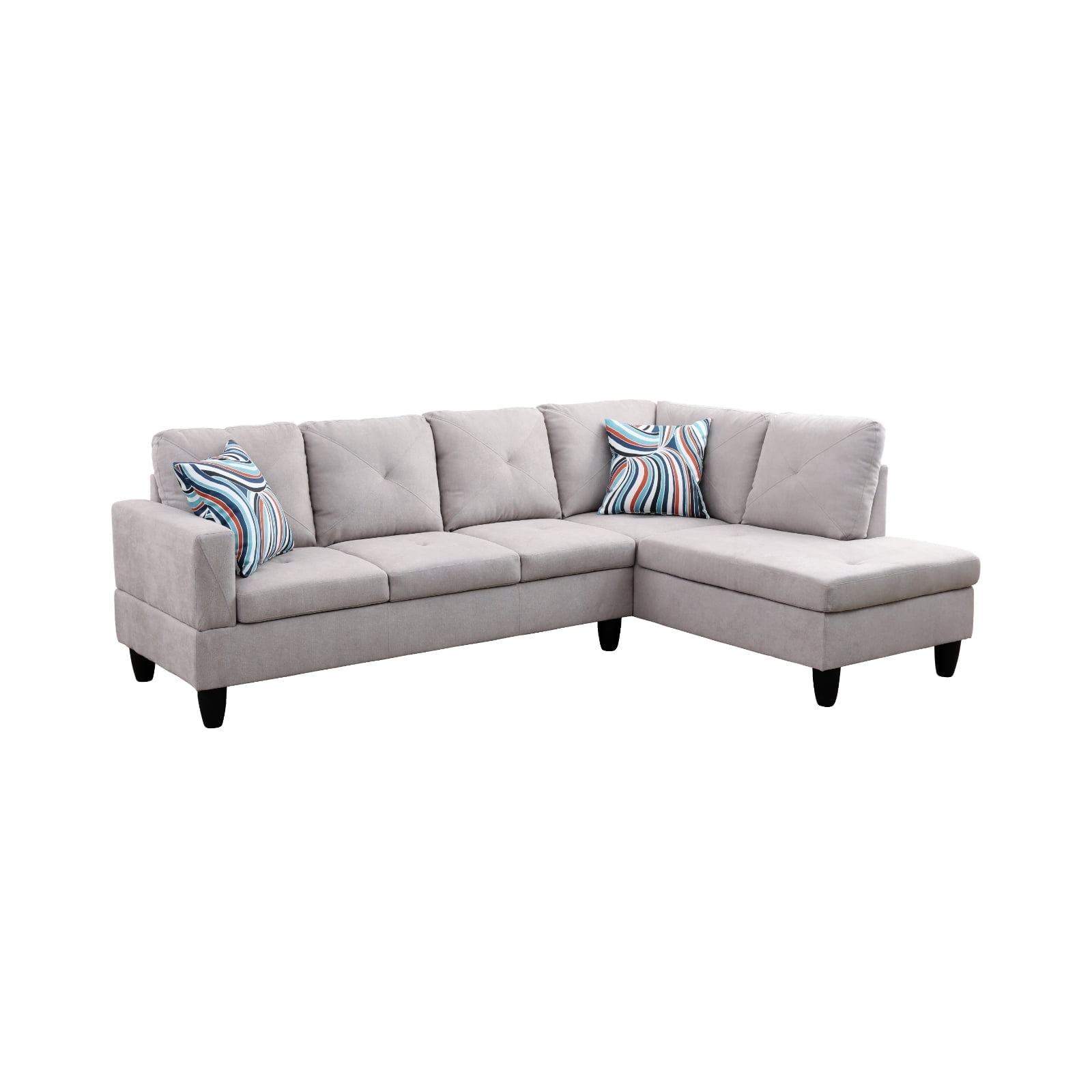 Ponliving 97" 2-Piece Sectional Sofa Set for Living Room Right Hand ...