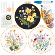 3 Sets Embroidery Kit for Beginners Art Craft Handy Sewing Set Mushroom ...