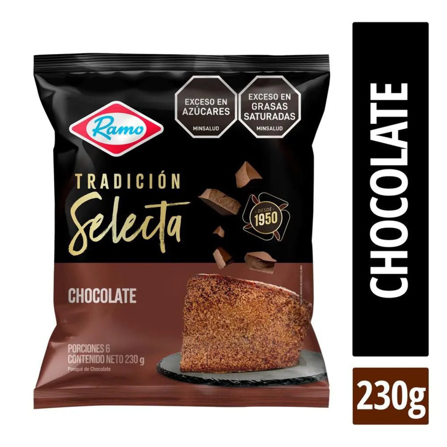 Ponqué RAMO Tradición Selecta Chocolate - 230g (8.11 oz) - Rich Moist ...
