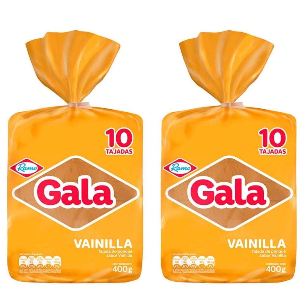 Ponque Gala Ramo Vainilla (2 pack) Colombian delicious sliced snack ...
