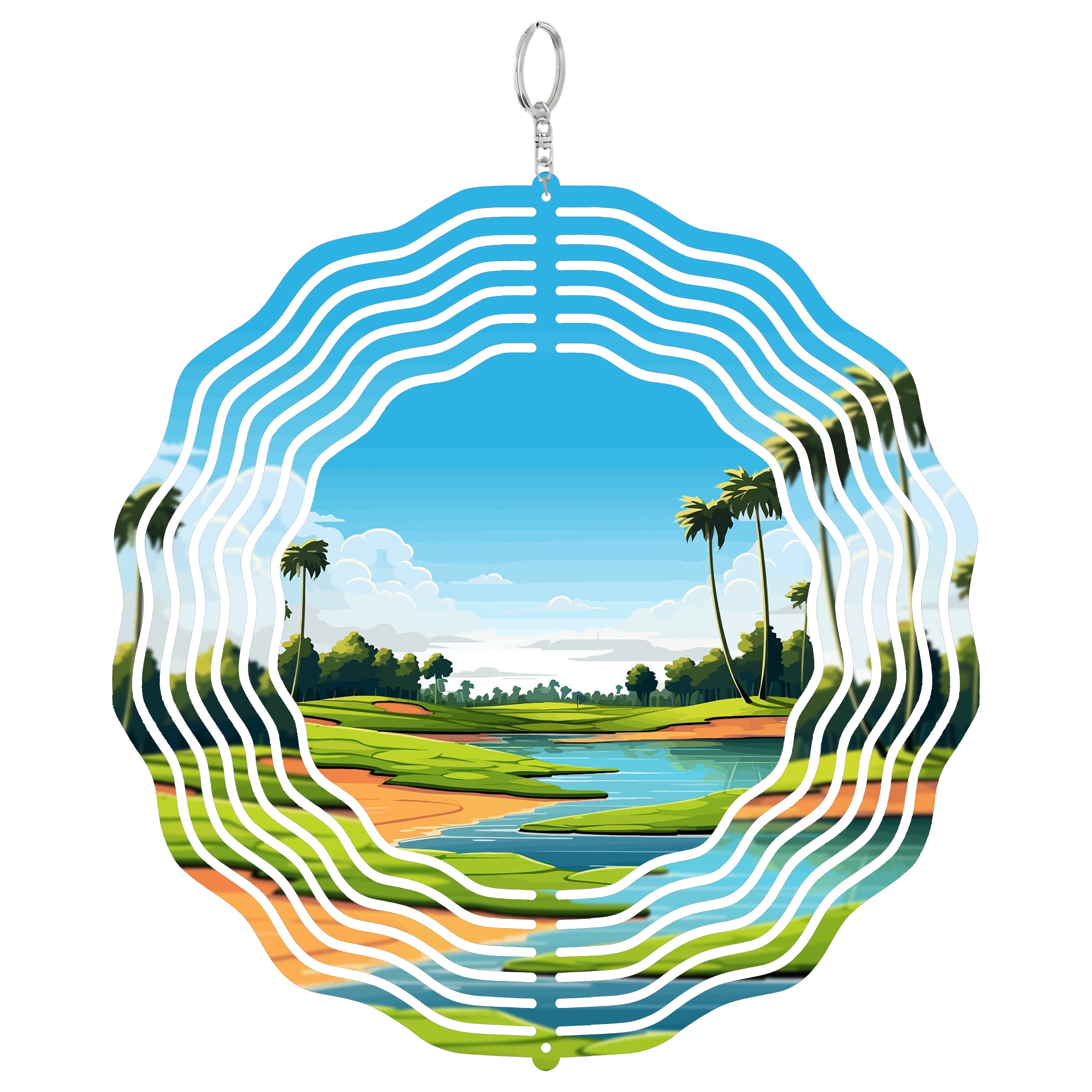 Ponte Vedra Beach Golf Course 3D Wind Spinner Stainless Steel Kinetic ...